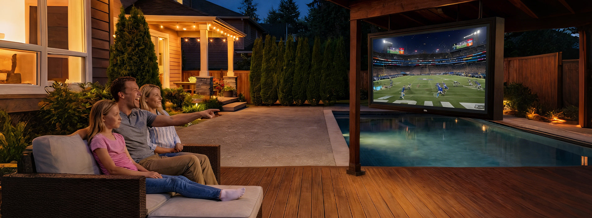 Waterproof Outdoor TV Enclosure With Transparent Front Panel (Double S